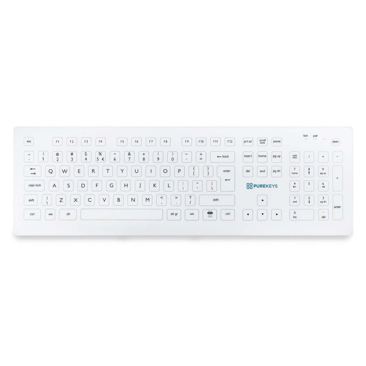 Purekeys Full Size Medical Keyboard - Wired, IP66 rated with Tactile F ...