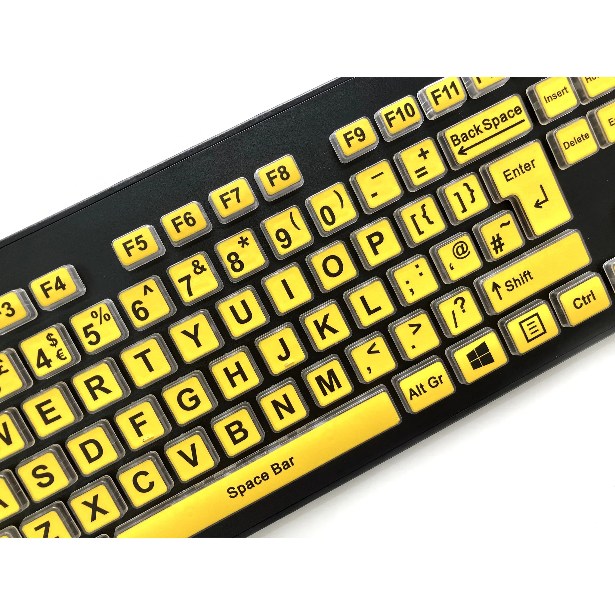 Accuratus Rainbow 2 High Visibility Keyboard with Extra Large Black Fo ...