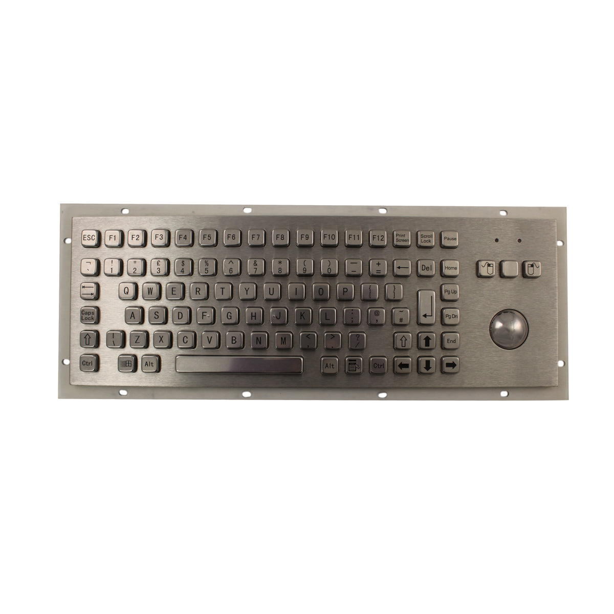 KBS-PC-F2H Stainless Steel Keyboard with Trackball and FN Keys ...