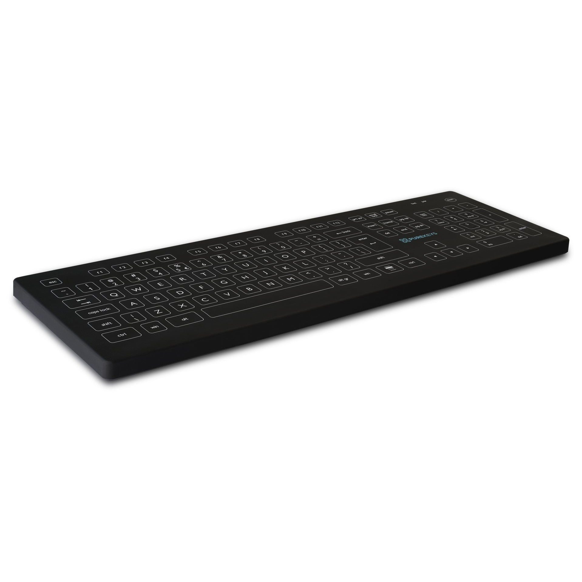 Purekeys Wireless Full Size Keyboard in Black - IP66 with Tactile Feed ...