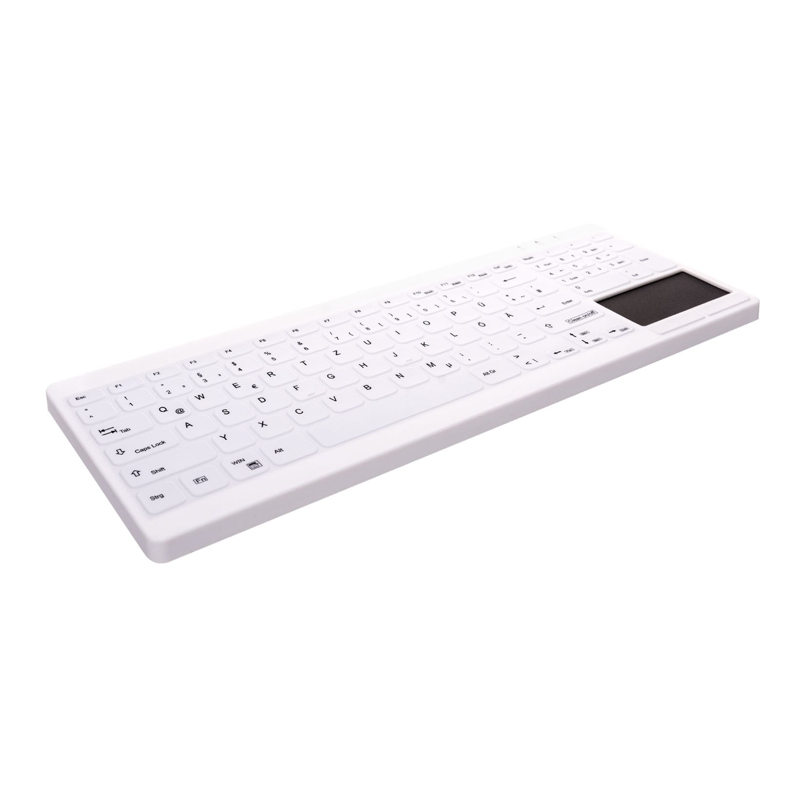 Active Key AK-C7412F Compact Ultraflat Wipeable Keyboard in White with ...