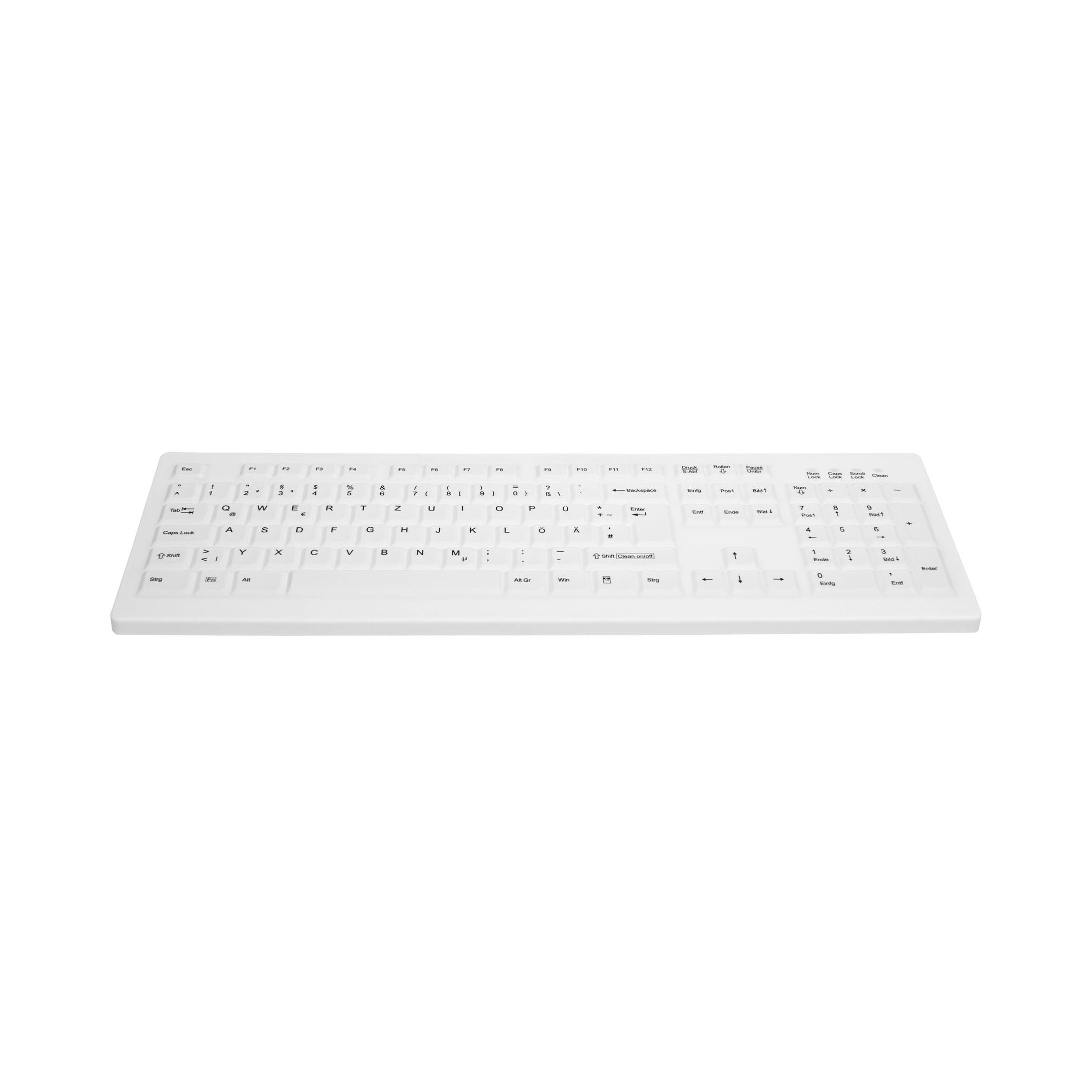 Active Key AK-C8100F Wipeable Keyboard in White with Numpad - Wireless ...