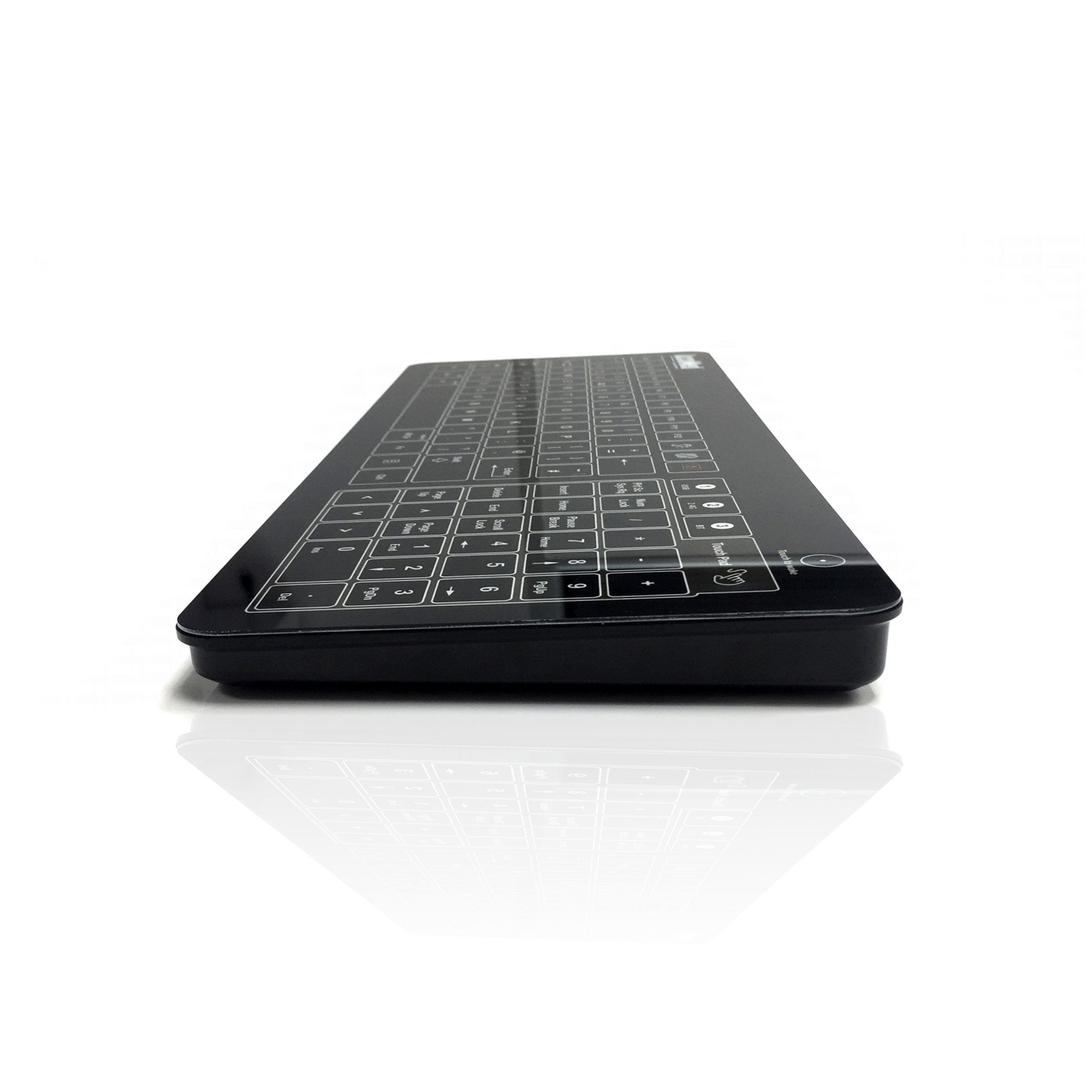 AccuMed Glass Keyboard with Integrated Touchpad in Black (Wired or Wir ...