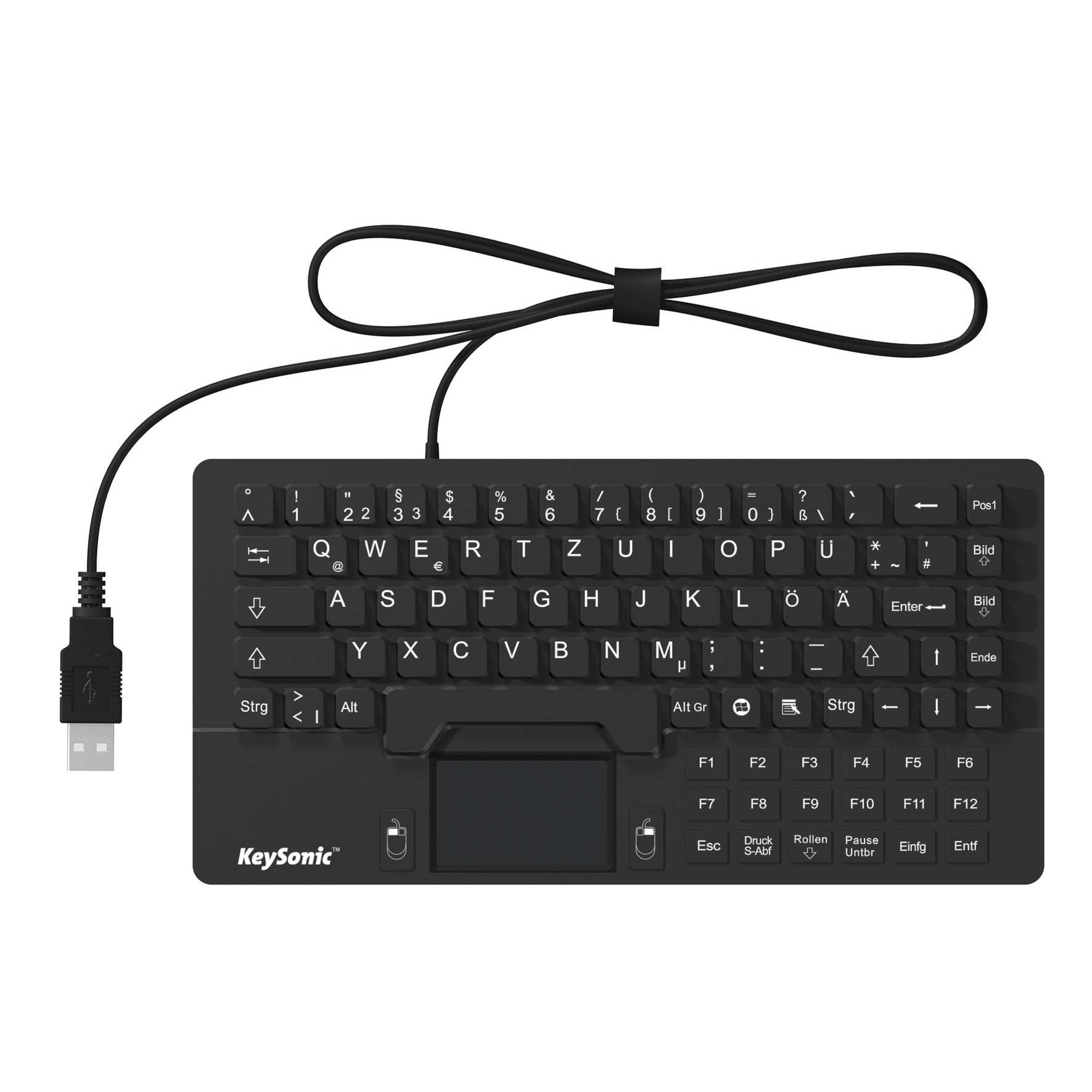 Keysonic KSK-5031 Waterproof Compact Keyboard with Touchpad — Keyboard ...