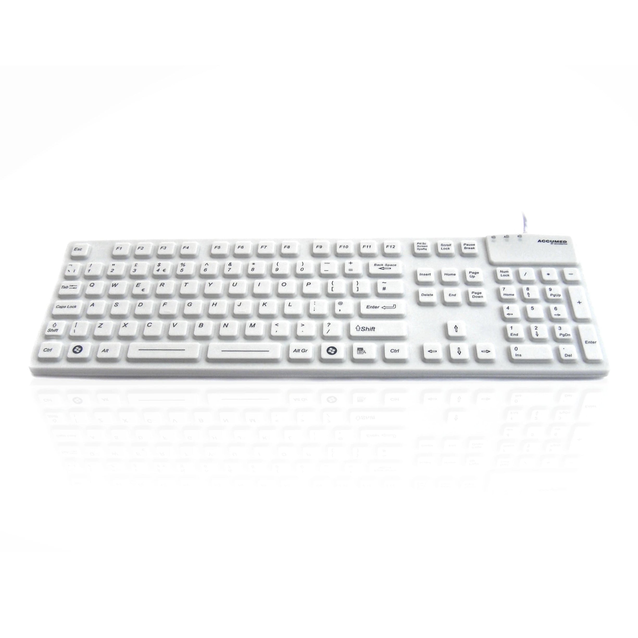 AccuMed 105 Medical/Industrial Waterproof White Keyboard — Keyboard ...