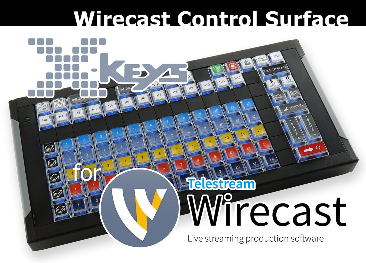 X-keys XK-128 Keyboard and Wirecast Key Set — Keyboard Specialists LTD